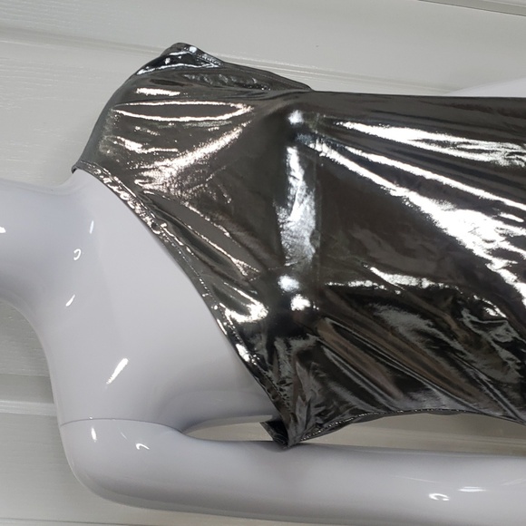 Tops | 312 Silver One Shoulder Shiney Body Suit Nwt Size 2xl | Poshmark